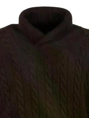 MOORER Cable-knit Roll-neck Sweater