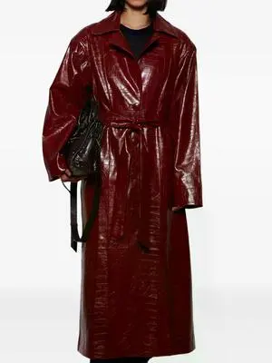 DIMA AYAD Leather Belted Coat