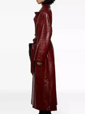DIMA AYAD Leather Belted Coat