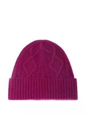 Eric Bompard Cable-knit Beanie Hat - Purple