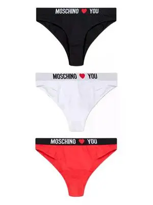 Moschino Logo-waistband Briefs - Black