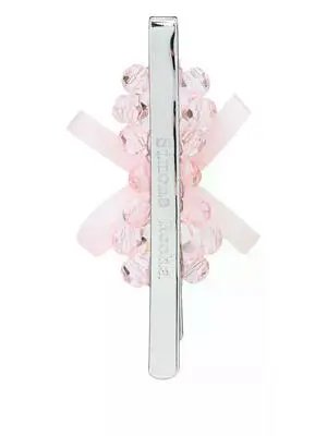 Simone Rocha Bow Crystal Flower Hair Clip