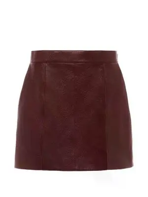 Chloé Panelled Leather Mini Skirt - Red