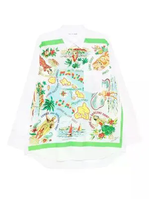 Comme Des Garçons Graphic-print Shirt - White