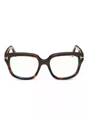 TOM FORD Square Frame Glasses - Brown