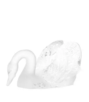 Lalique Crystal Swan Head Down Sculpture - Clear