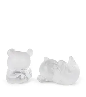 Lalique X Han Meilin Crystal Yuan-yuan Panda Ornament - Clear
