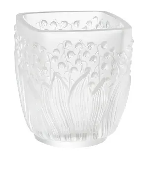Lalique Crystal Muguet Votive Vase - Clear