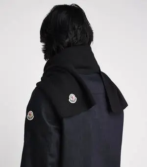 Moncler Wool Logo Scarf