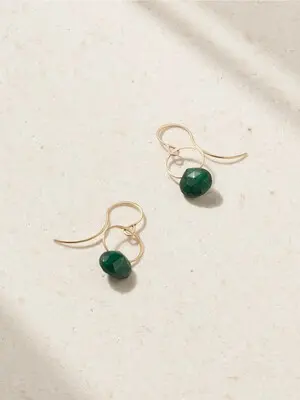 MELISSA JOY MANNING 14-karat Recycled Malachite Drop Earrings - Gold