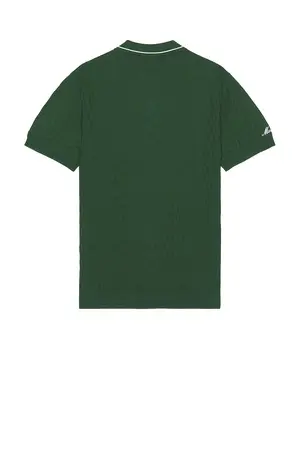 MALBON Crest Knit Polo In Green - Myrtle