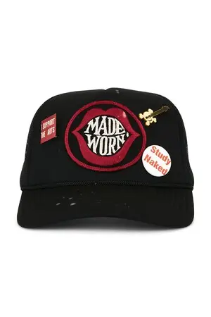 MadeWorn Kiss My Lips Trucker Hat - Black