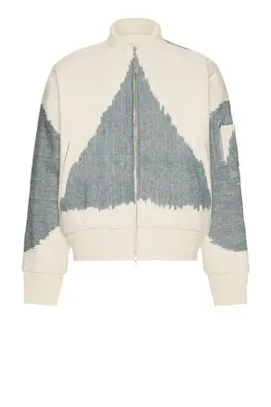 KARDO Max Oversized Quilted Bomber Jacket - Off White & Air Blue