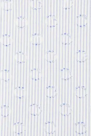 BEAMS B.d. Classic-fit Burnout Dot Candy Stripe - Blue Stripe