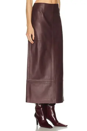 SRG Leather Midi Skirt