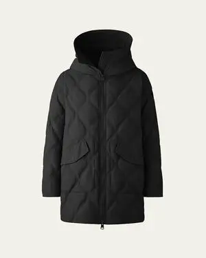 Canada Goose Alessia Hooded Quilted Down Coat - Black
