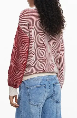 Desigual Colorblock Striped Pullover Sweater