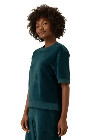 PACT Organic Cotton Velour Sweatshirt Tee - Celestial