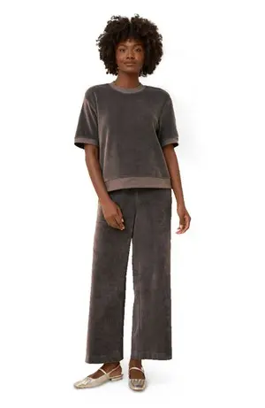 PACT Organic Cotton Velour Sweatshirt Tee Graphite
