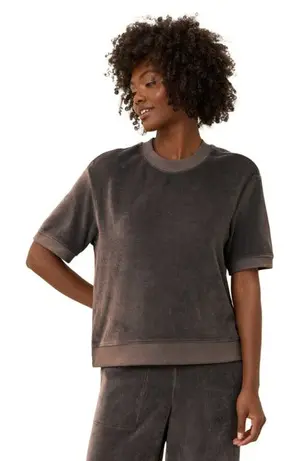PACT Organic Cotton Velour Sweatshirt Tee - Graphite