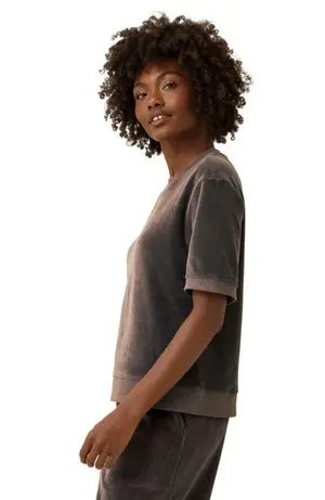 PACT Organic Cotton Velour Sweatshirt Tee - Graphite