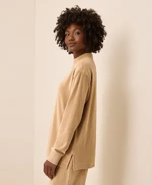 PACT Organic Cotton Pure Velour Cozy Pullover - Sesame