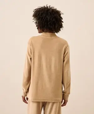 PACT Organic Cotton Pure Velour Cozy Pullover - Sesame