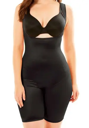 SECRET SOLUTIONS Power Shaper Firm Control Wear-your-own-bra Body Shaper - Black