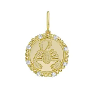 LIONHEART 14k Gold Scorpio Diamond Zodiac Medallion - Yellow Gold