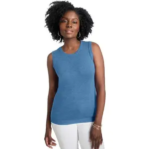 JESSICA LONDON Cashmere Blend Shell - Dusty Indigo