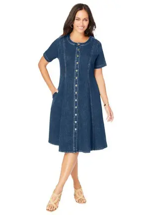 Women's Button-Front Denim Dresses