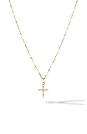VINCERO Pavè Cross Pendant Necklace - Gold