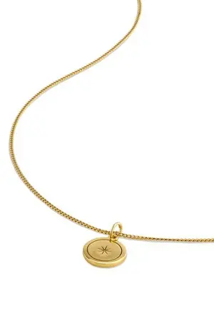 VINCERO North Star Medallion Pendant Necklace - Gold