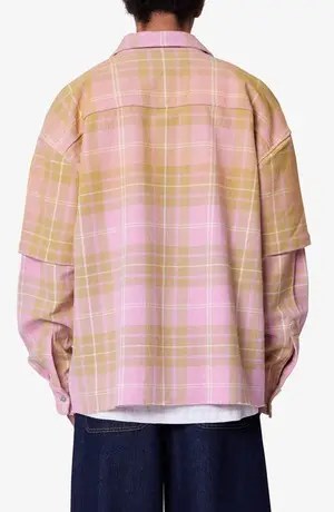 Mnml Dip Fade Flannel Button-up Shirt