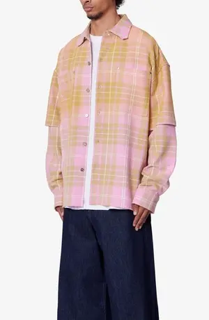 Mnml Dip Fade Flannel Button-up Shirt
