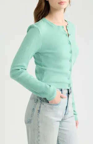 Deluc Clark Crop Cardigan - Mint