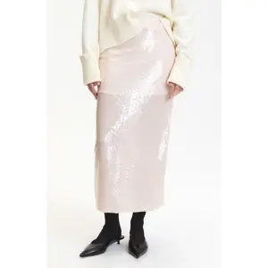 Deluc Logan Sequin Maxi Skirt - Off White