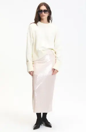 Deluc Logan Sequin Maxi Skirt - Off White