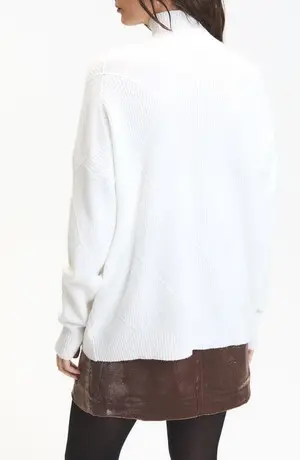 Deluc Textured Mock Neck Sweater - Ecru