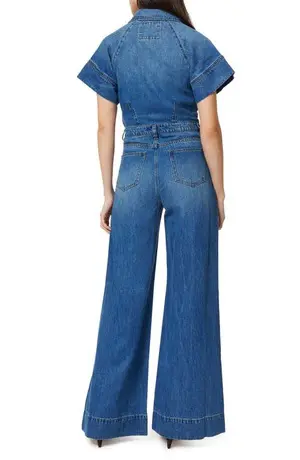 Habitual Flare Leg Denim Jumpsuit