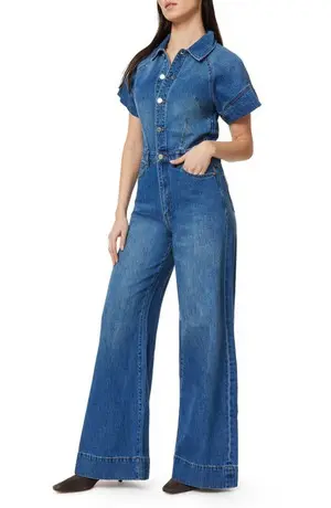 Habitual Flare Leg Denim Jumpsuit