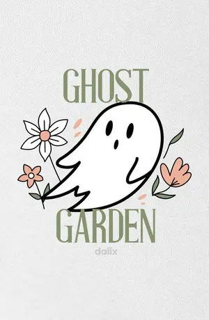 DALIX Ghost Garden Relaxed Fit Hoodie - White