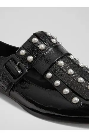 LK BENNETT Studded Fringe Loafer - Black