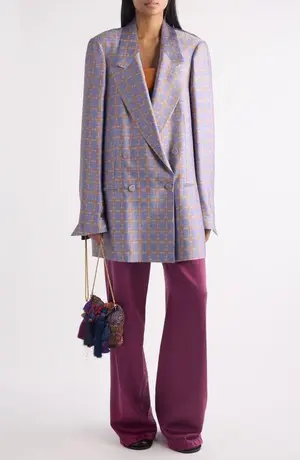 Dries Van Noten Checked Oversized Blazer