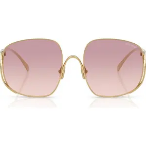 Miu Miu 57mm Gradient Square Sunglasses - Gold/brown/dark Violet
