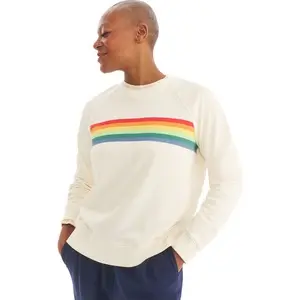 PRIMARY Adult 24/7 Banner Stripe Sweatshirt - Oat Banner