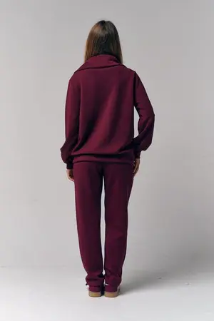 LE FAFO Pintuck Sweatpants - Burgundy