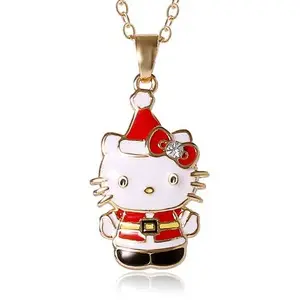 HELLO KITTY Christmas Santa Pendant Necklace