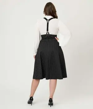Unique Vintage 1950s Suspender Swing Skirt