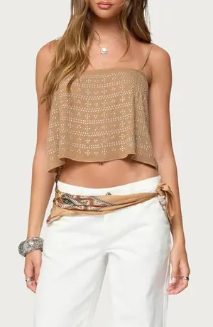 EDIKTED Studded Crop Top